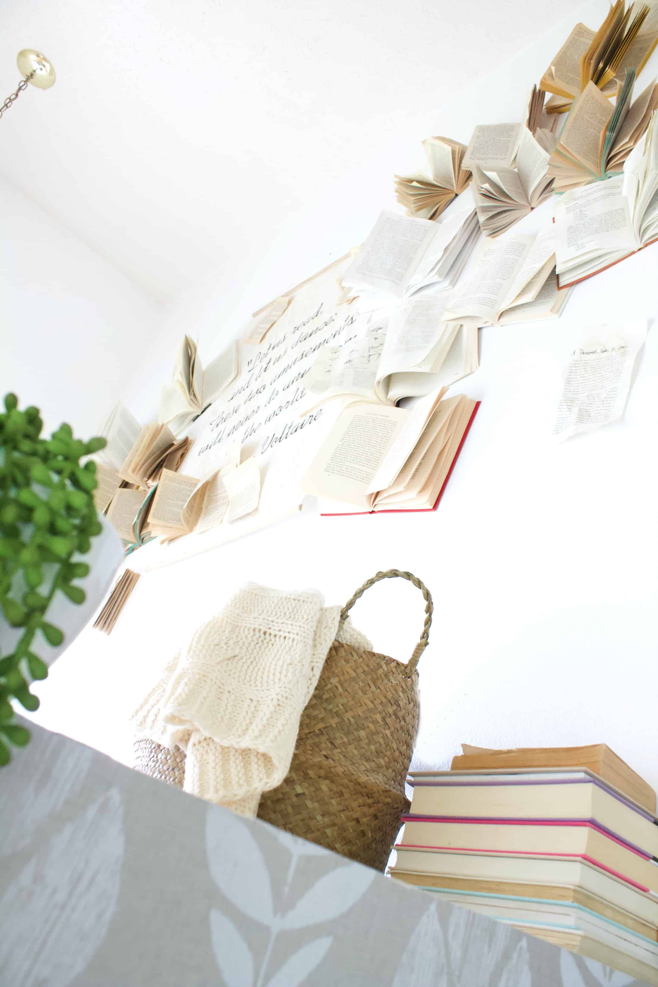 A Book Wall tutorial. How to construct a beautiful wall of books