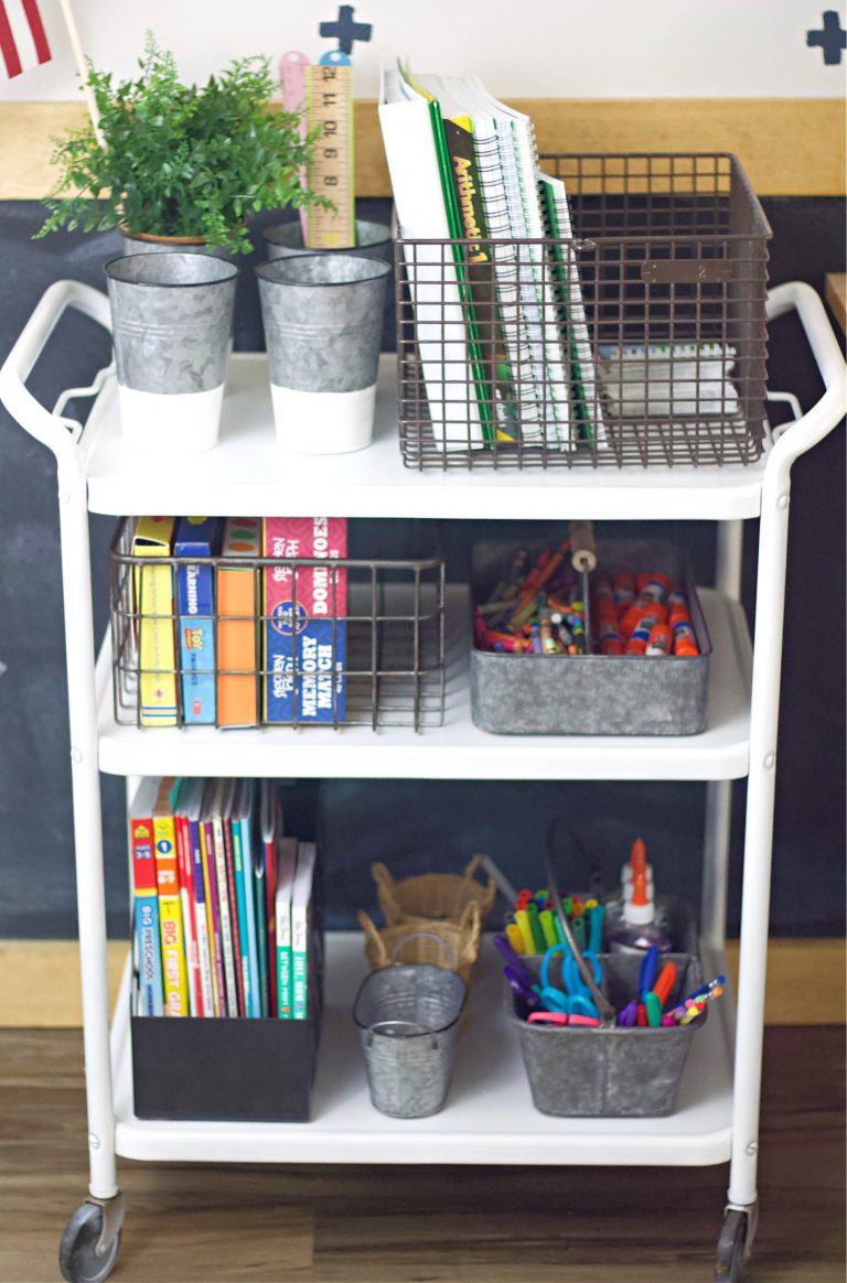School Cart for Homeschool Organization | How To Make Schooling Easier