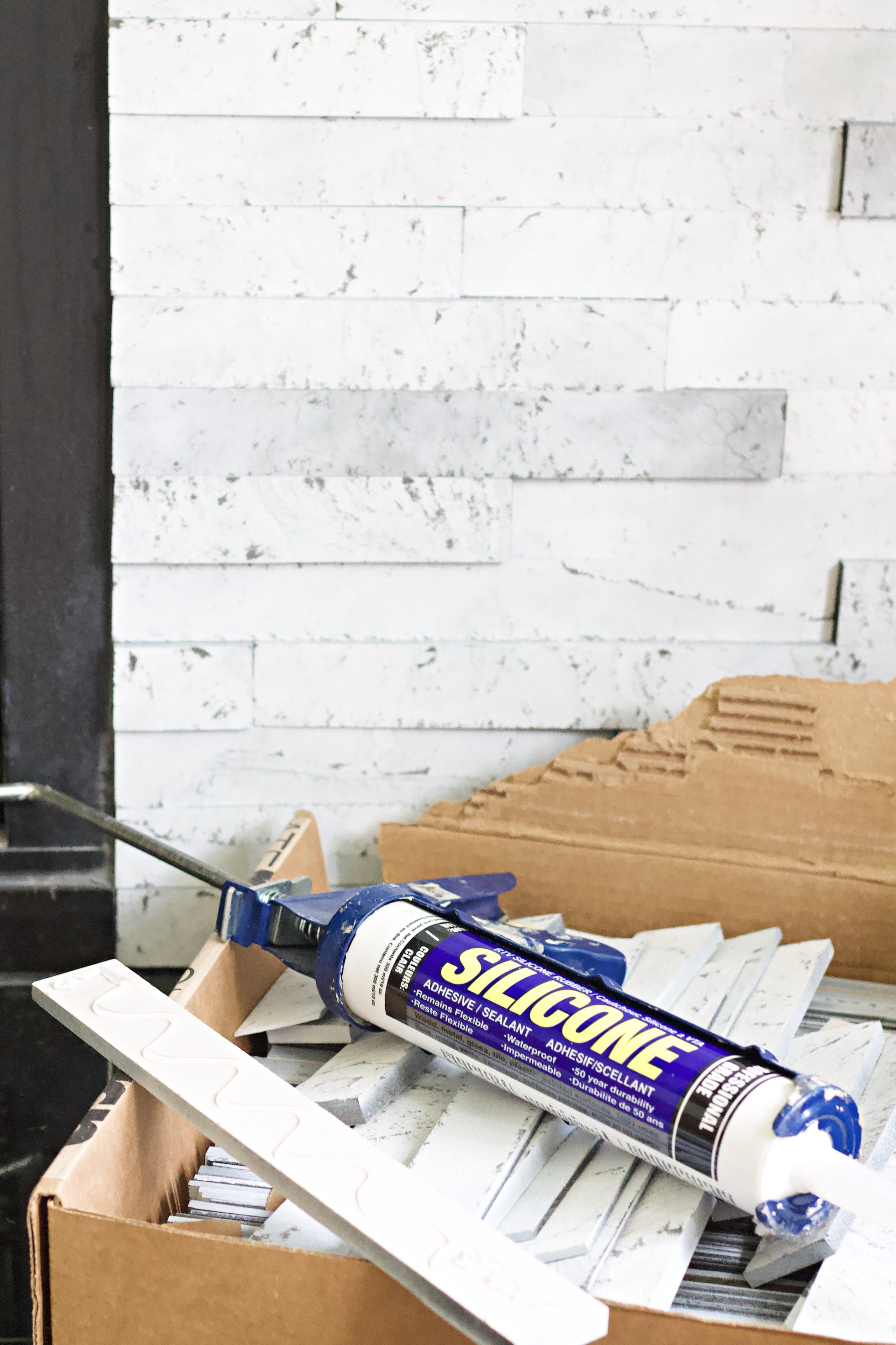 New and Improved Fireplace, Courtesy of Slateish Wall Covering