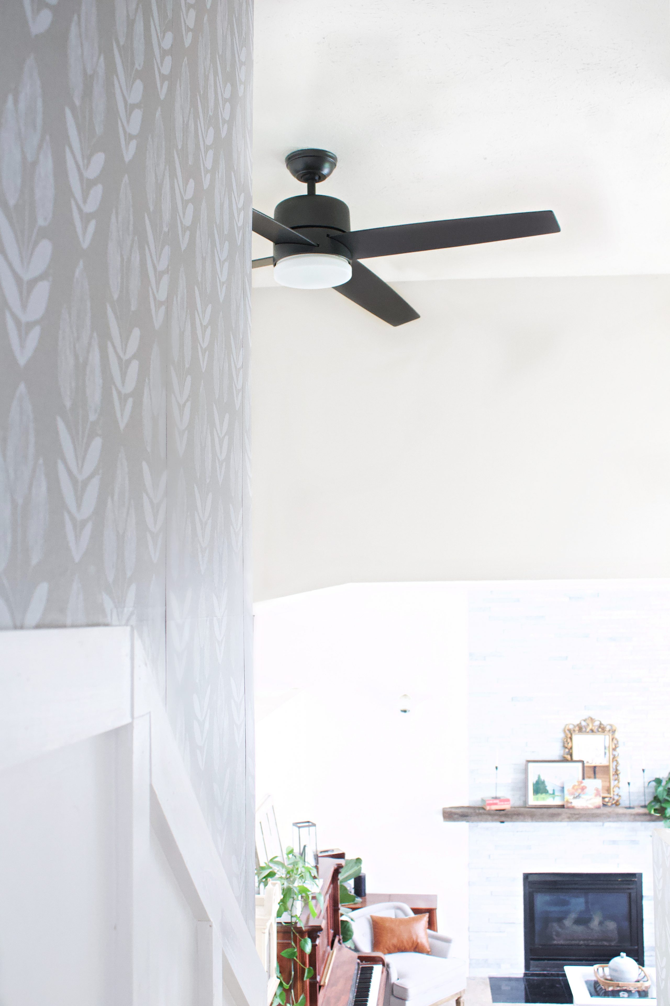 How A Ceiling Fan Completed Our Entryway | From Gold to Classy Black