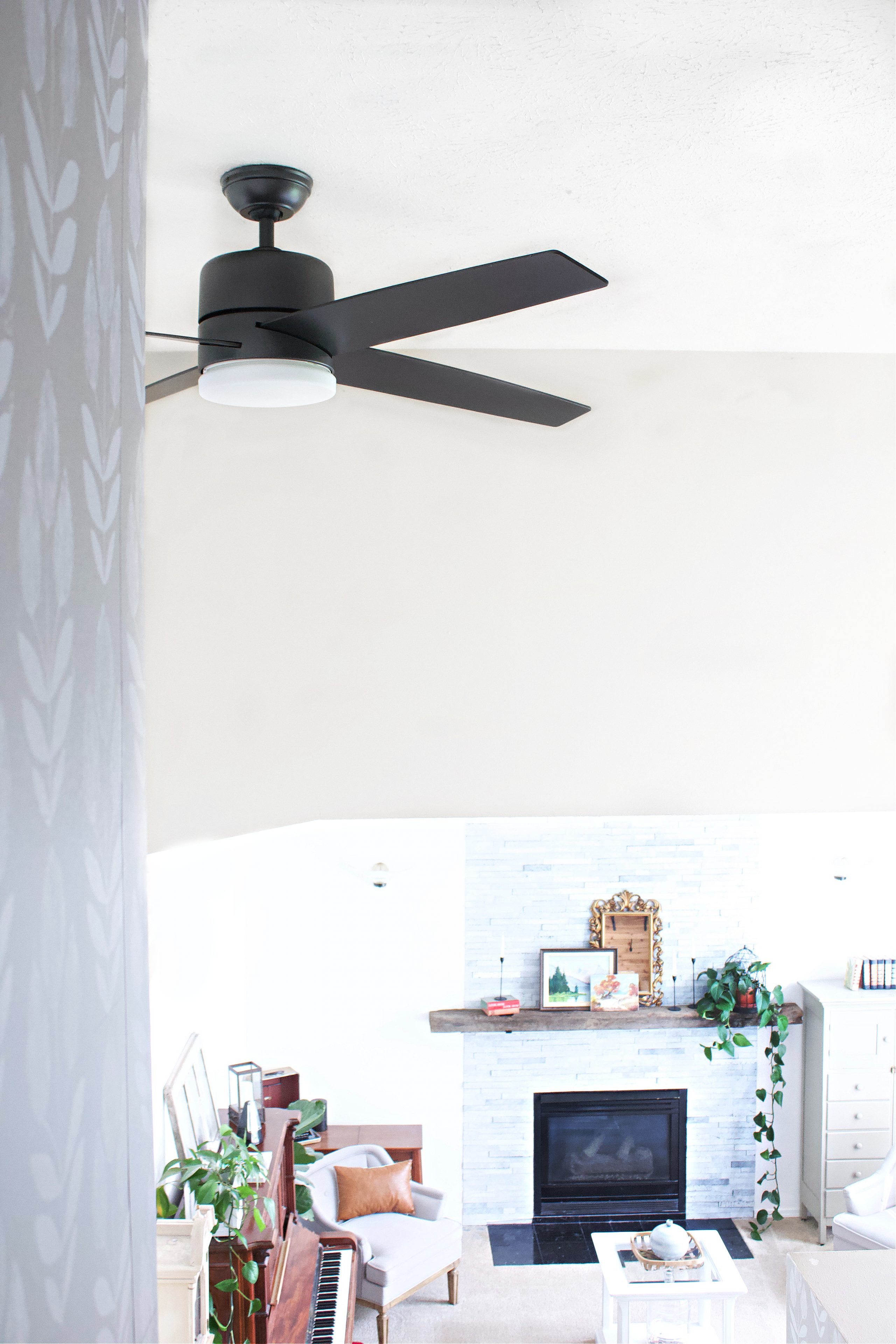 How A Ceiling Fan Completed Our Entryway | From Gold to Classy Black