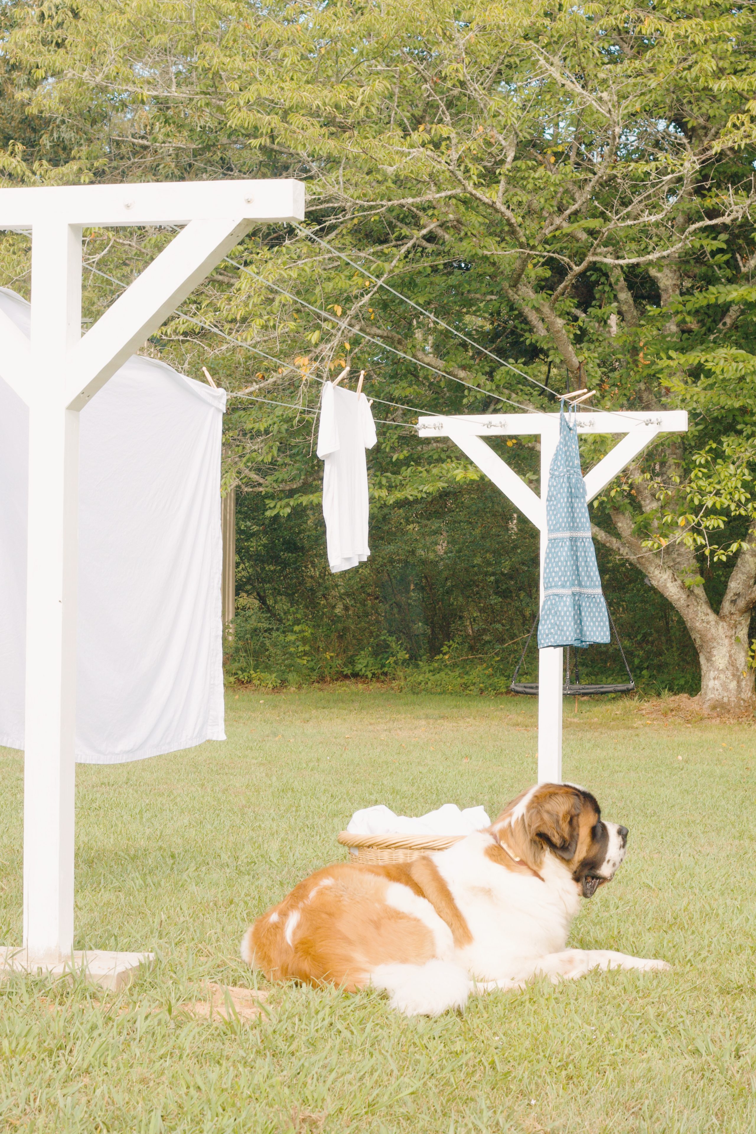 DIY Outdoor Clothesline Simple Farmhouse Style