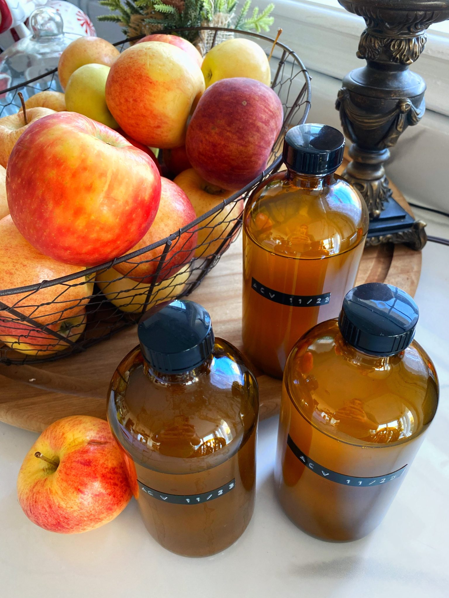Homemade Apple Cider Vinegar Recipe Made From Apple Scraps