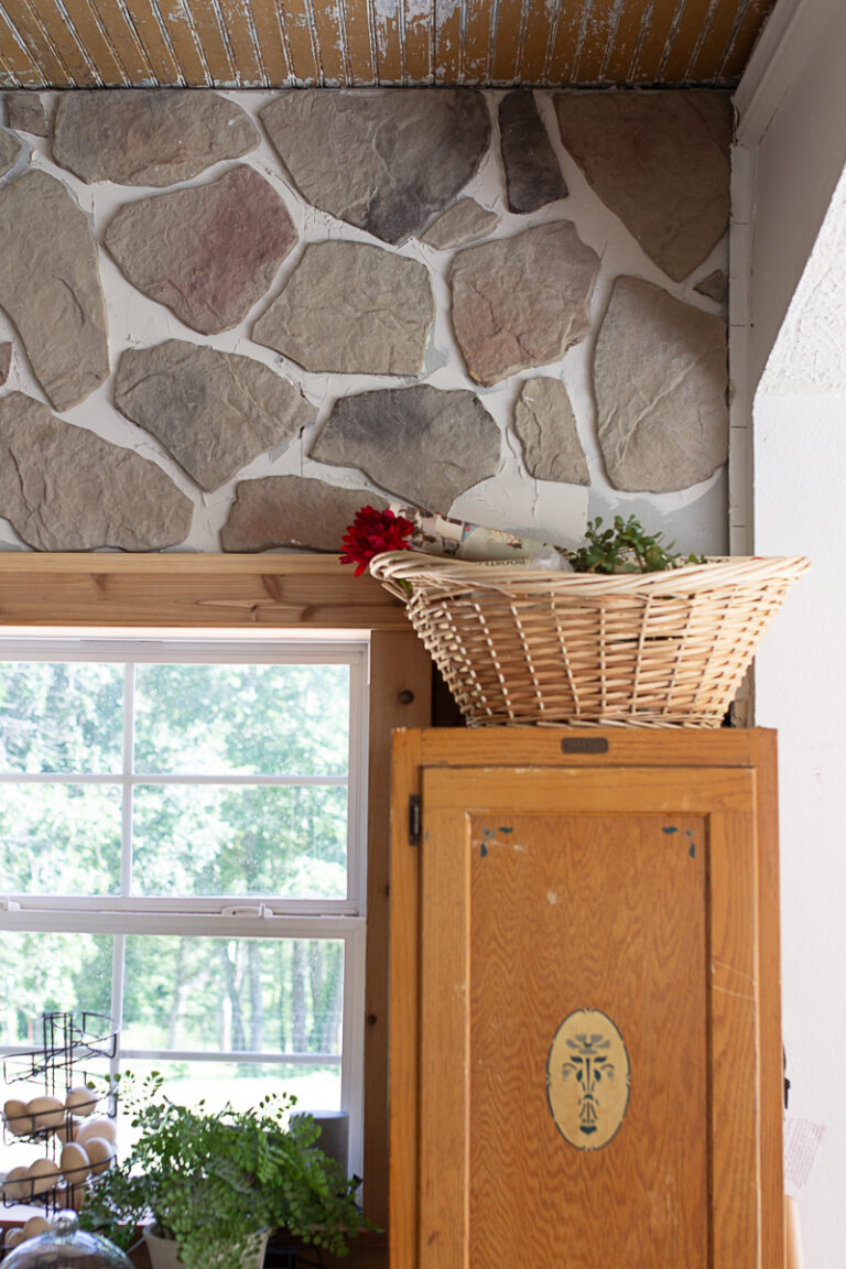 How We Did a Stone German Schmear on Our Kitchen Wall