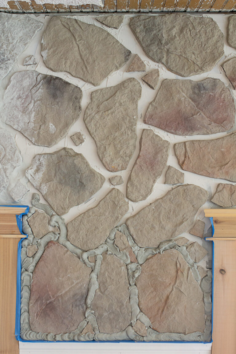 How We Did a Stone German Schmear on Our Kitchen Wall