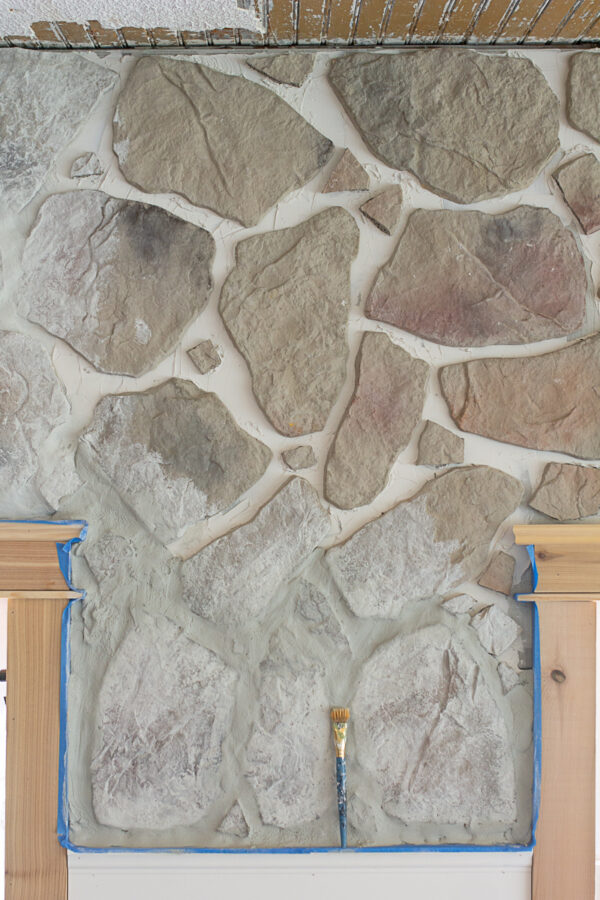 How We Did a Stone German Schmear on Our Kitchen Wall