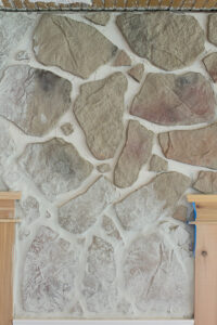 How We Did a Stone German Schmear on Our Kitchen Wall