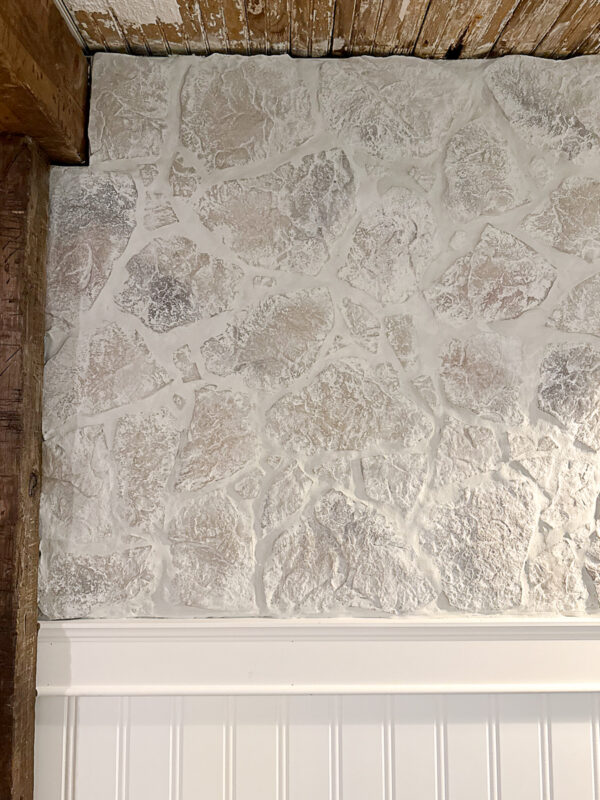 How We Did a Stone German Schmear on Our Kitchen Wall
