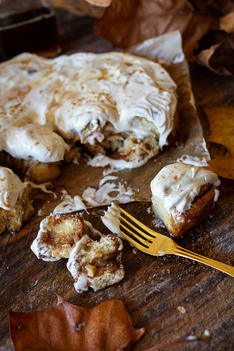 Sourdough Discard Mini Maple Cinnamon Rolls | Fall Favorite